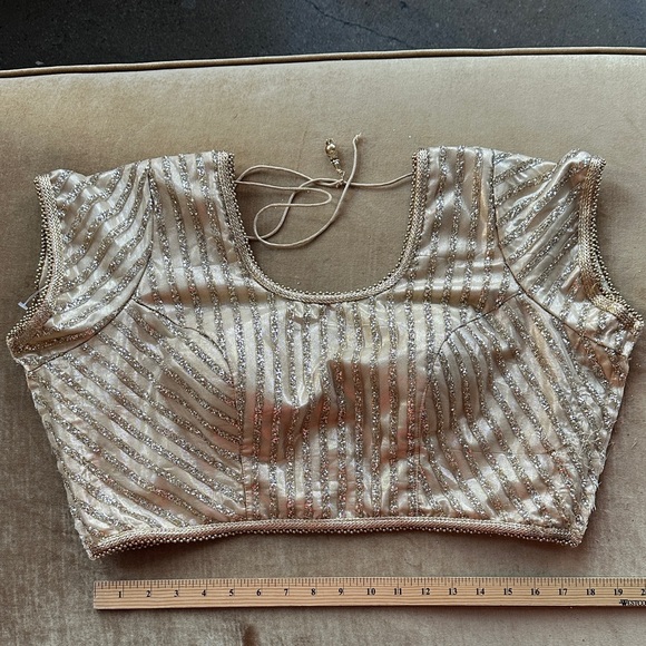 Vintage | Tops | Gold Embellished Cropped Top Party Dance Exotic ...